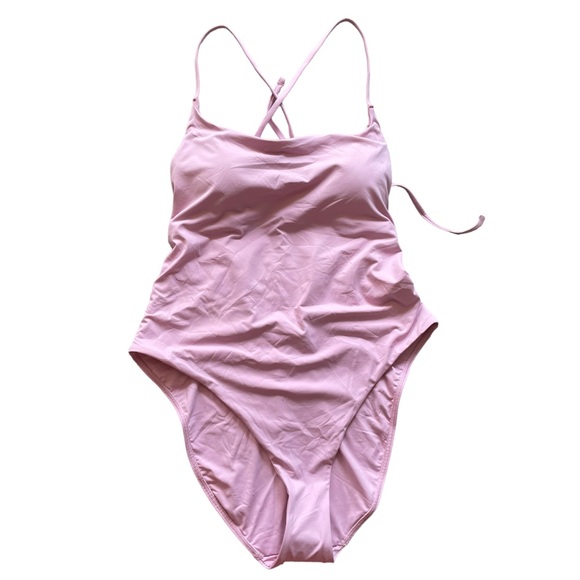 Everlane | Swim | Everlane The String Onepiece Pink Tie Low Back ...